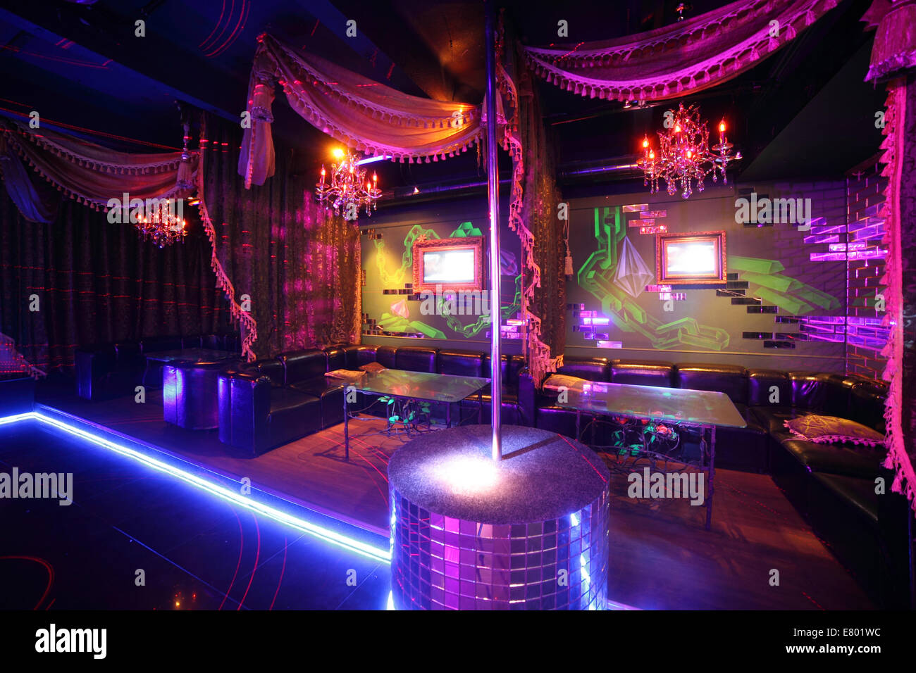 colorful interior of bright and beautiful night club Stock Photo - Alamy