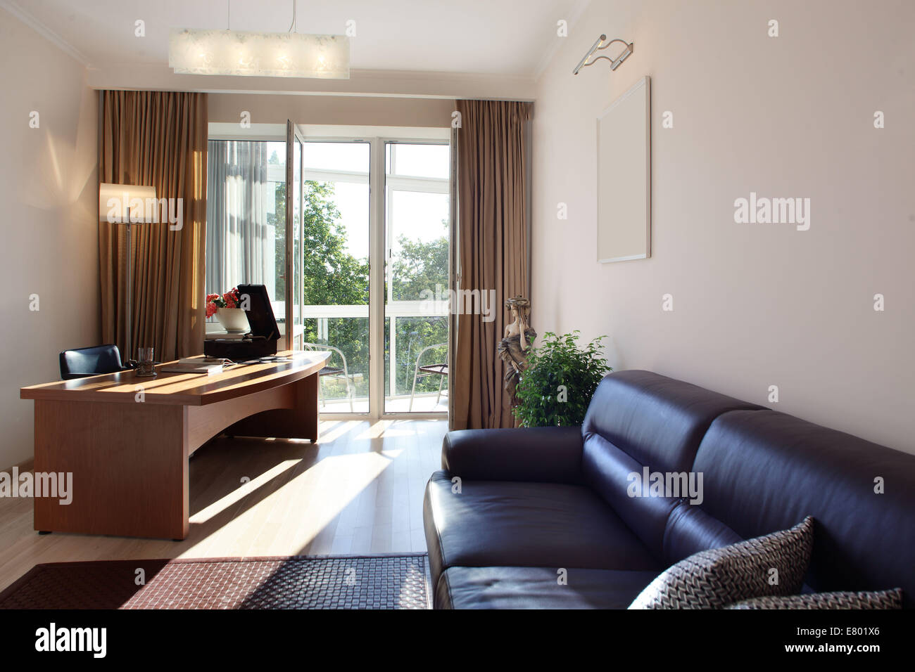 big and bright interior of modern living room Stock Photo - Alamy
