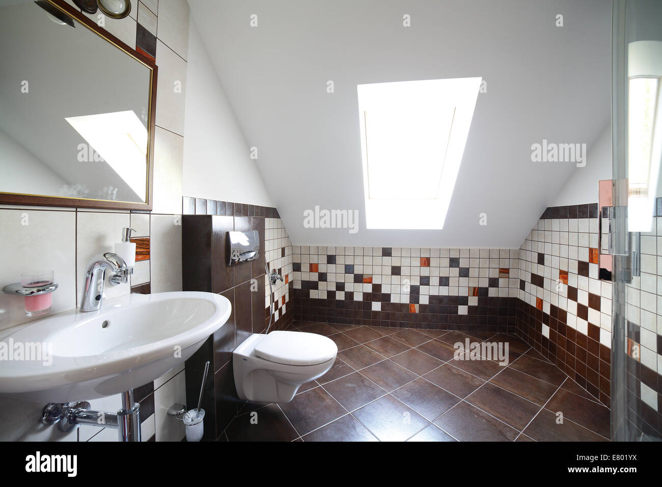 beautiful and modern interior of bright cloakroom Stock Photo - Alamy