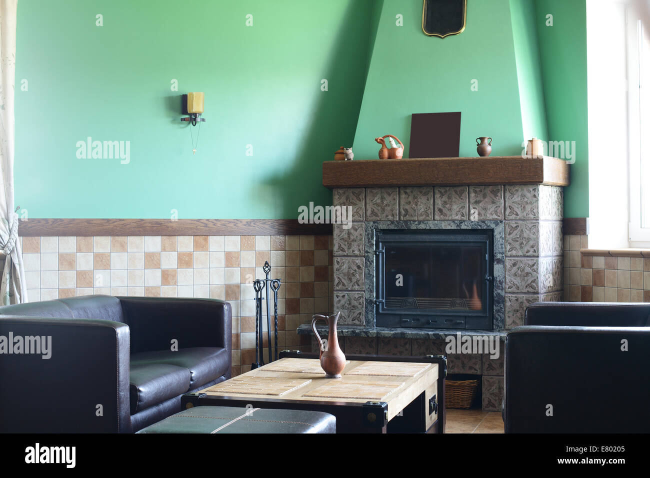 big and bright interior of modern living room Stock Photo - Alamy