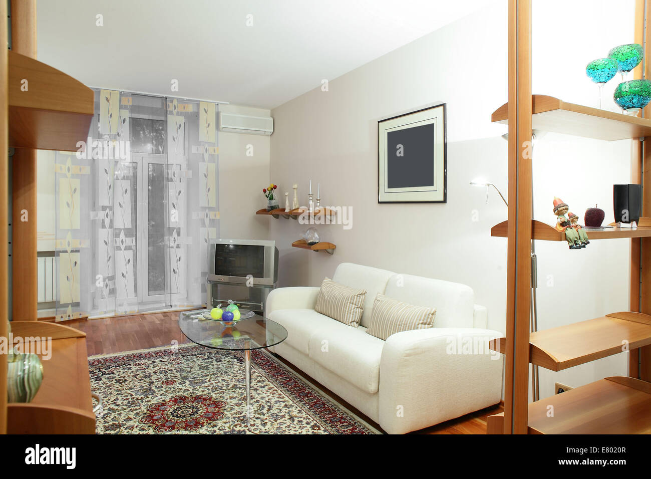 big and bright interior of modern living room Stock Photo - Alamy