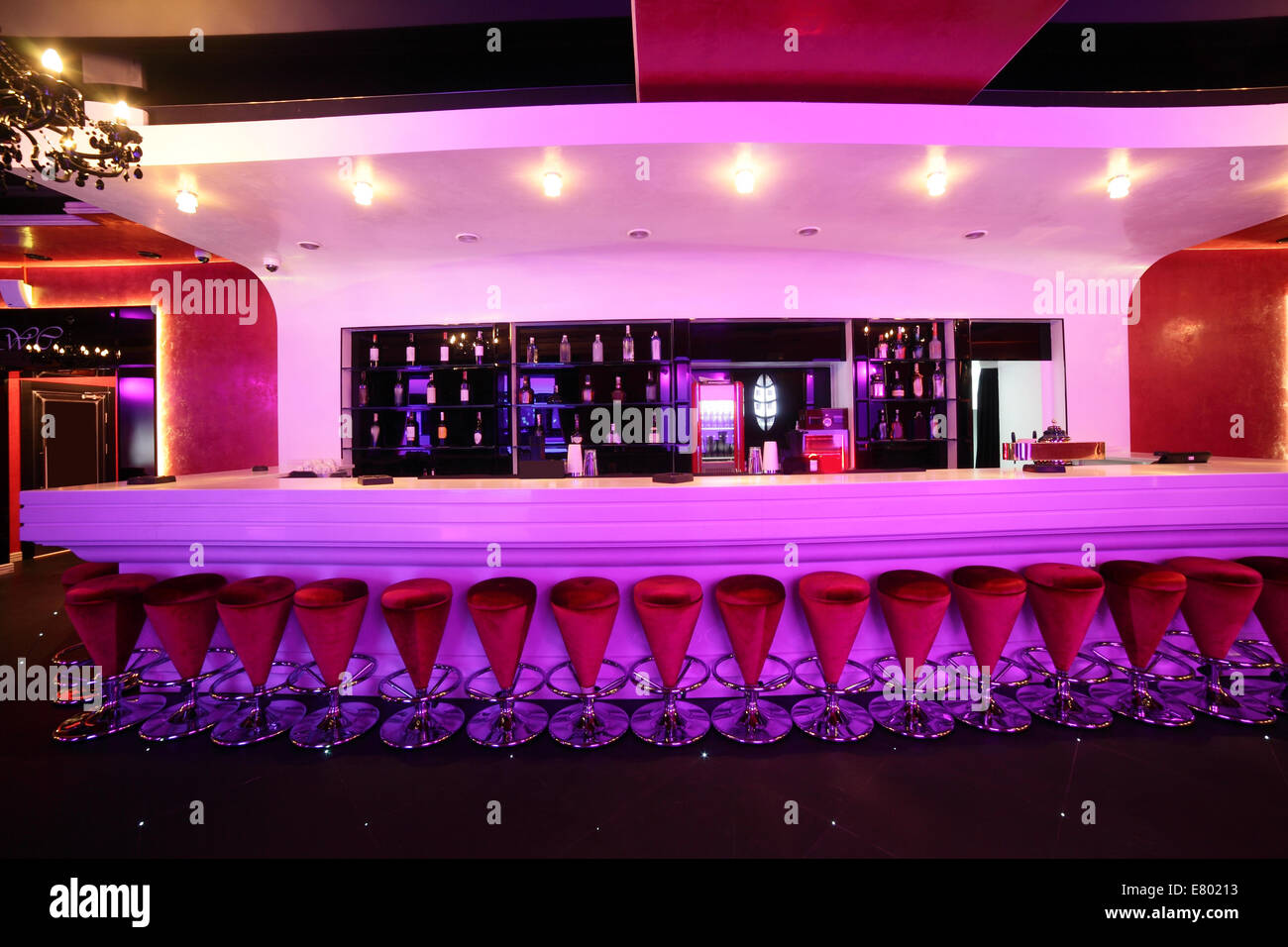 colorful interior of bright and beautiful night club Stock Photo - Alamy