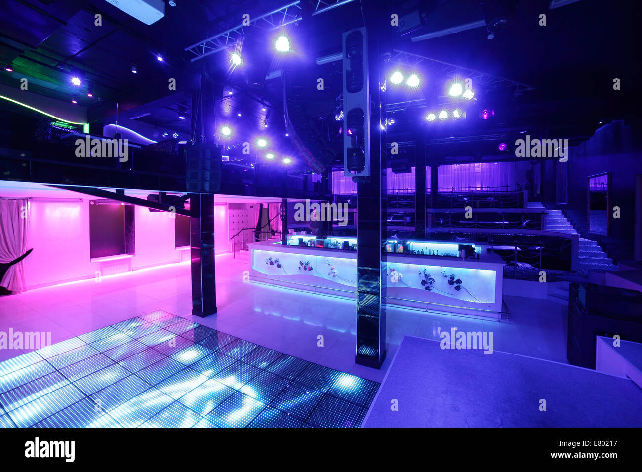 colorful interior of bright and beautiful night club Stock Photo - Alamy