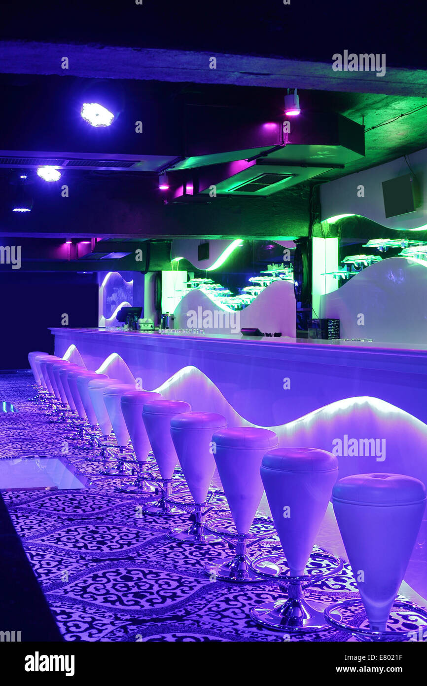 colorful interior of bright and beautiful night club Stock Photo - Alamy