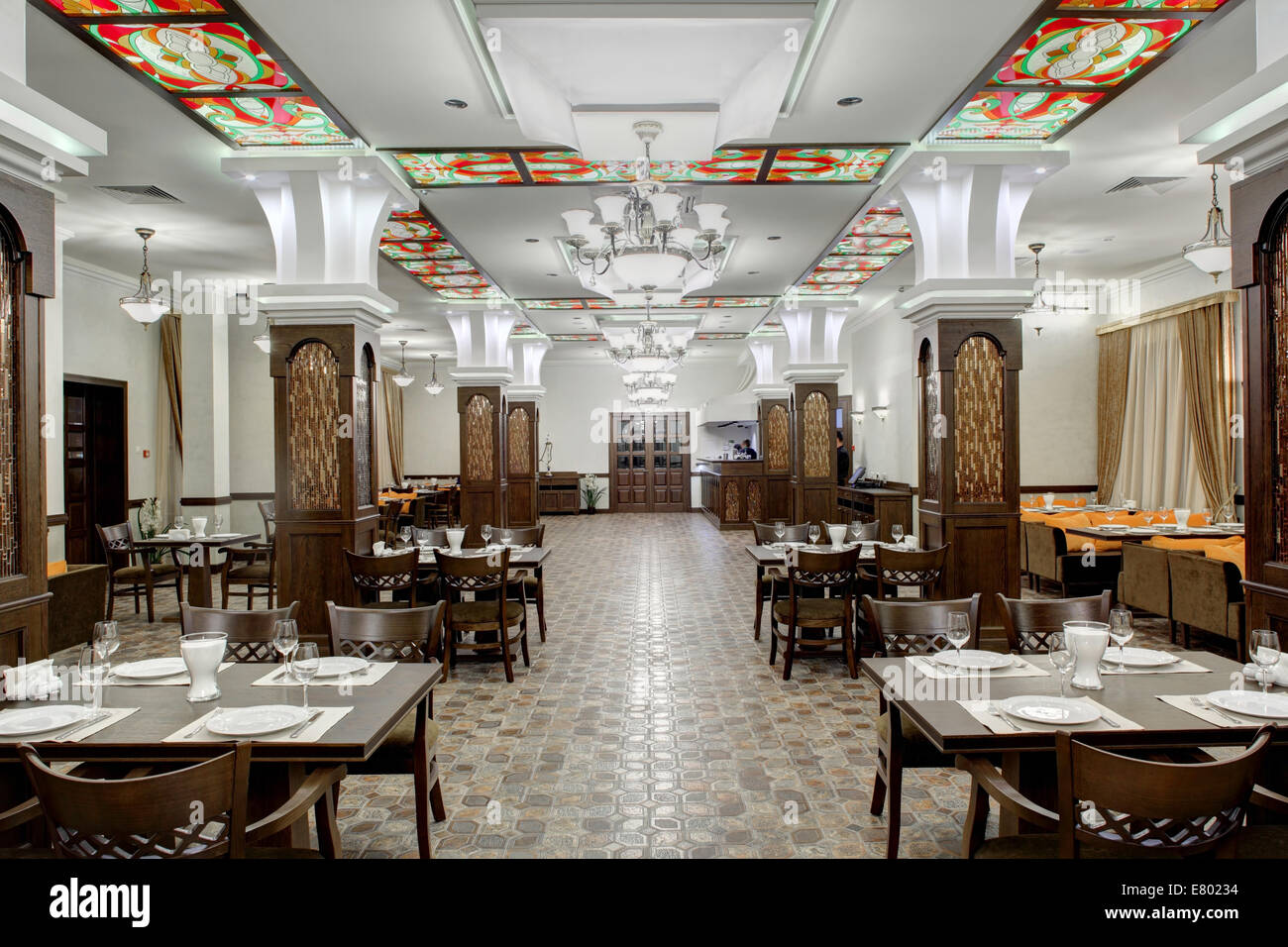 beautiful brand new european restaurant in downtown Stock Photo - Alamy