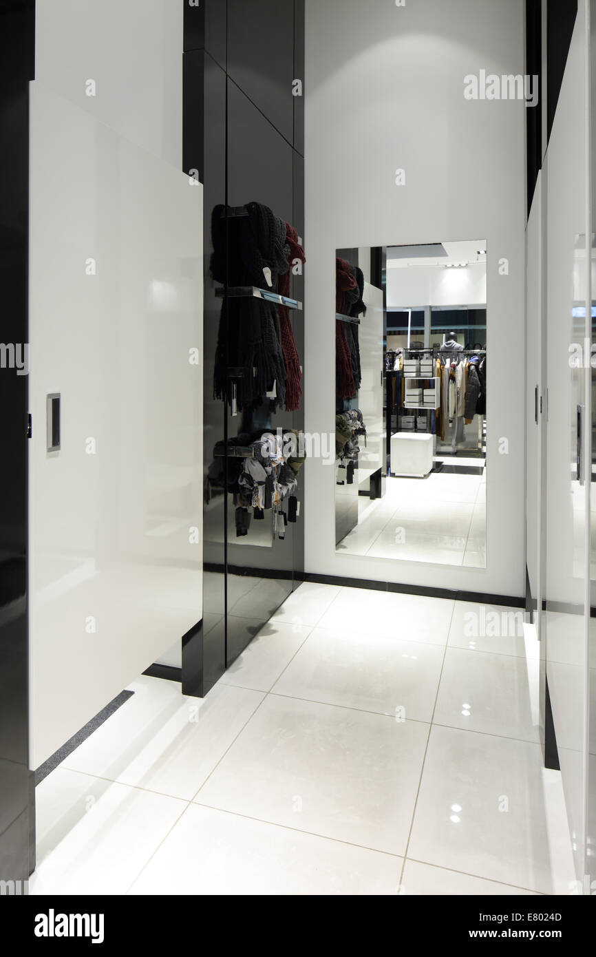 beautiful and clean interior of dressing room at the store Stock Photo ...