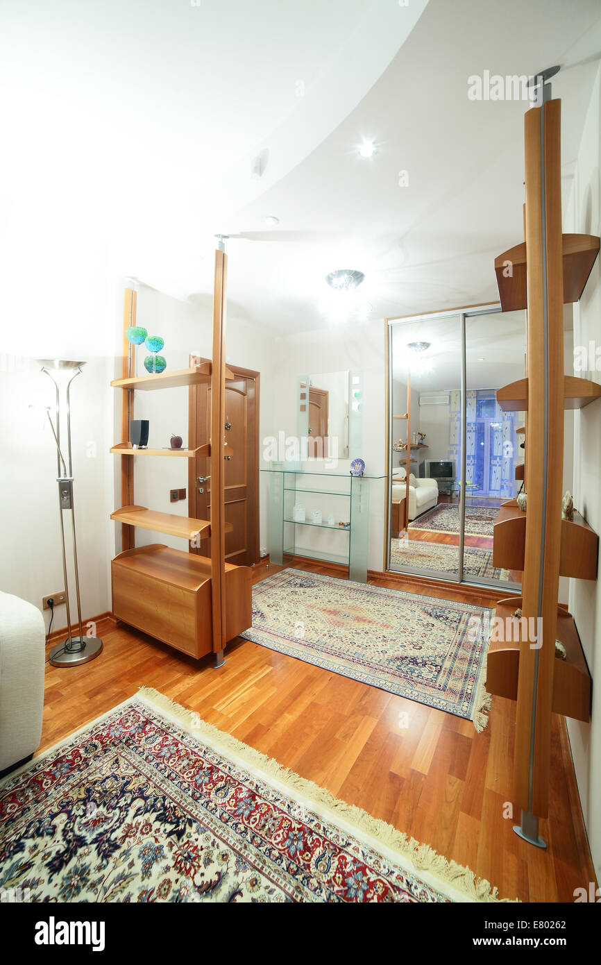 big and bright interior of modern living room Stock Photo - Alamy