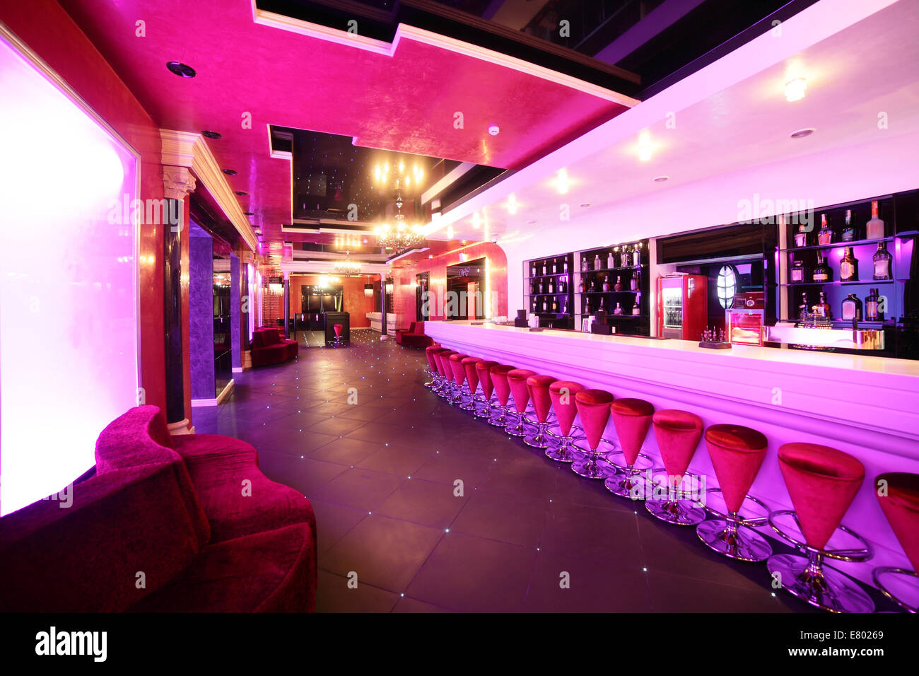 colorful interior of bright and beautiful night club Stock Photo - Alamy