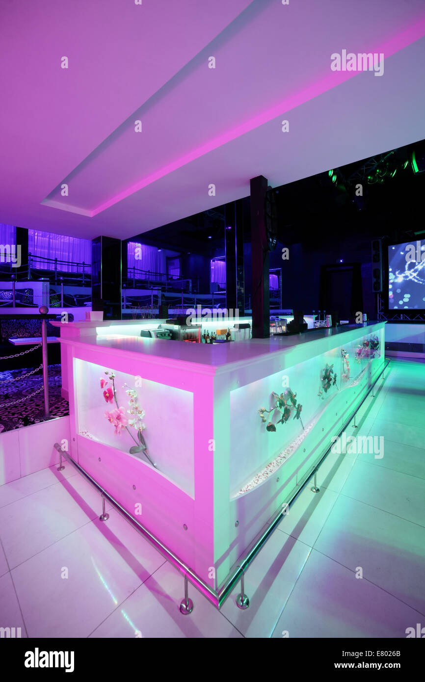 colorful interior of bright and beautiful night club Stock Photo - Alamy