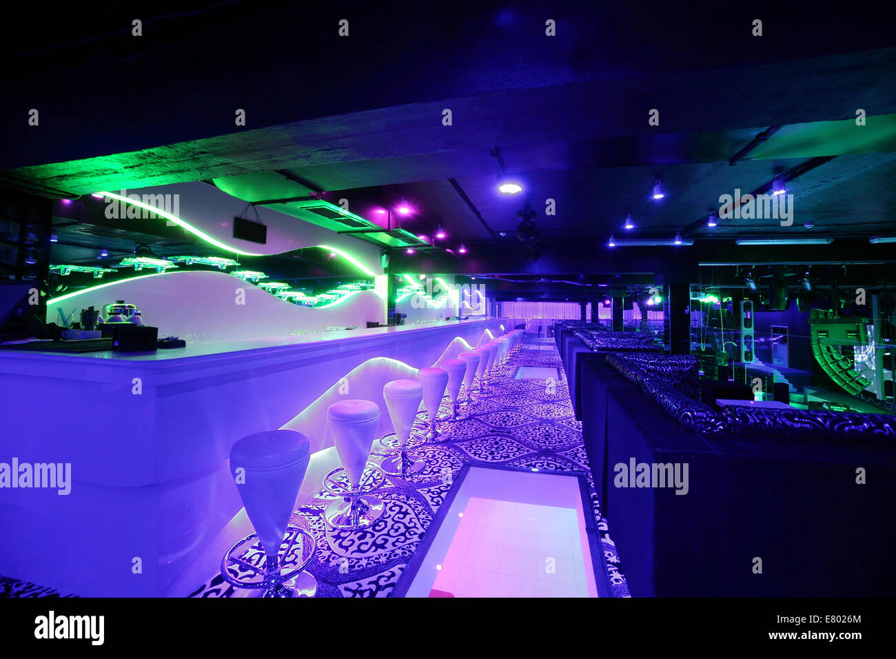 colorful interior of bright and beautiful night club Stock Photo - Alamy