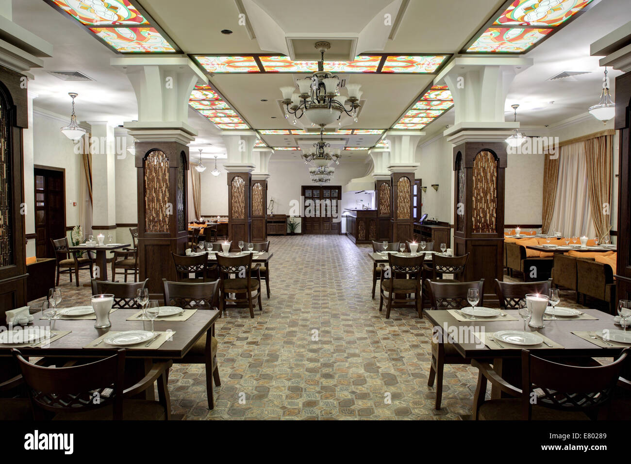 beautiful brand new european restaurant in downtown Stock Photo - Alamy