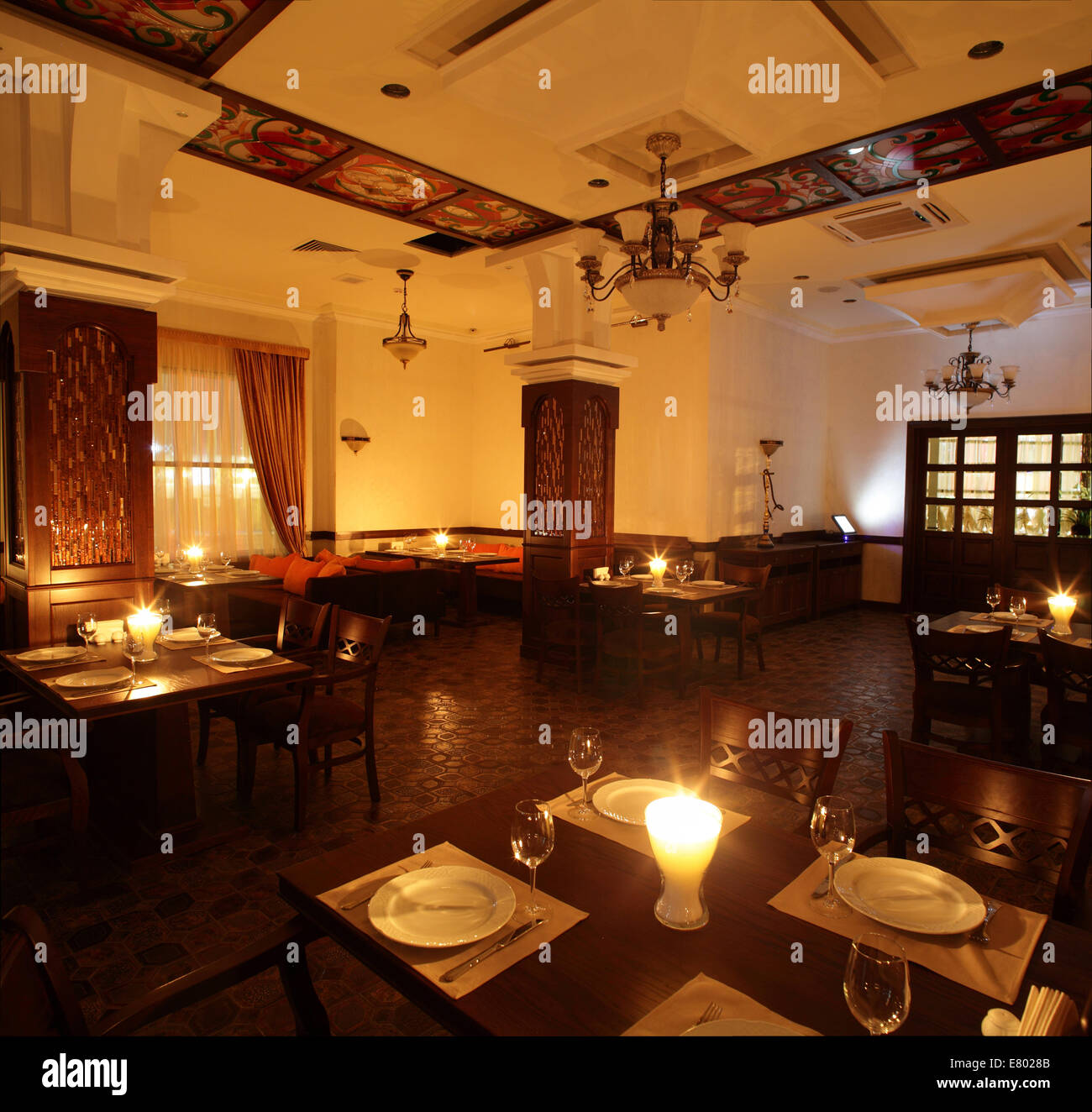 beautiful brand new european restaurant in downtown Stock Photo - Alamy