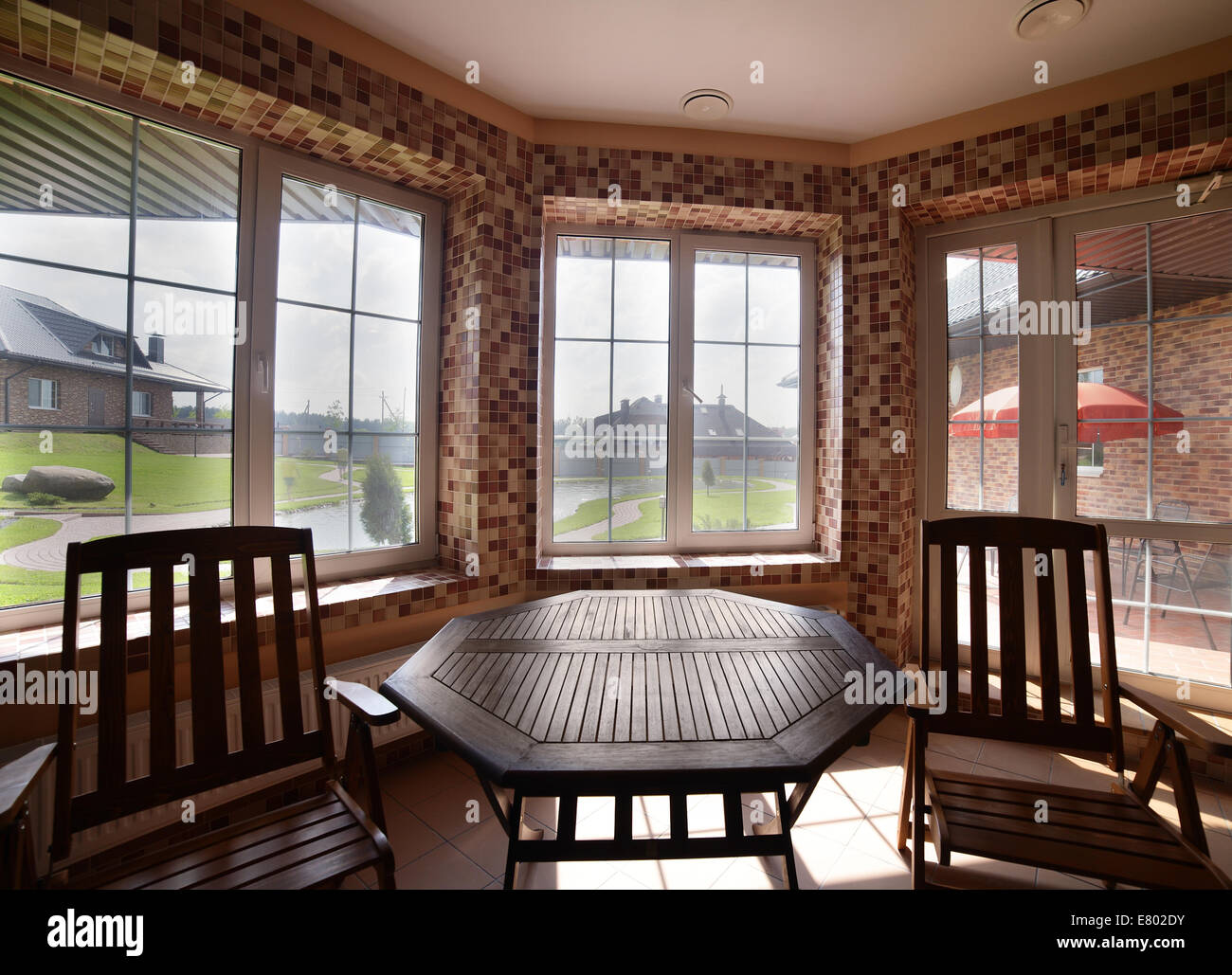 modern and stylish interior of european balcony Stock Photo - Alamy