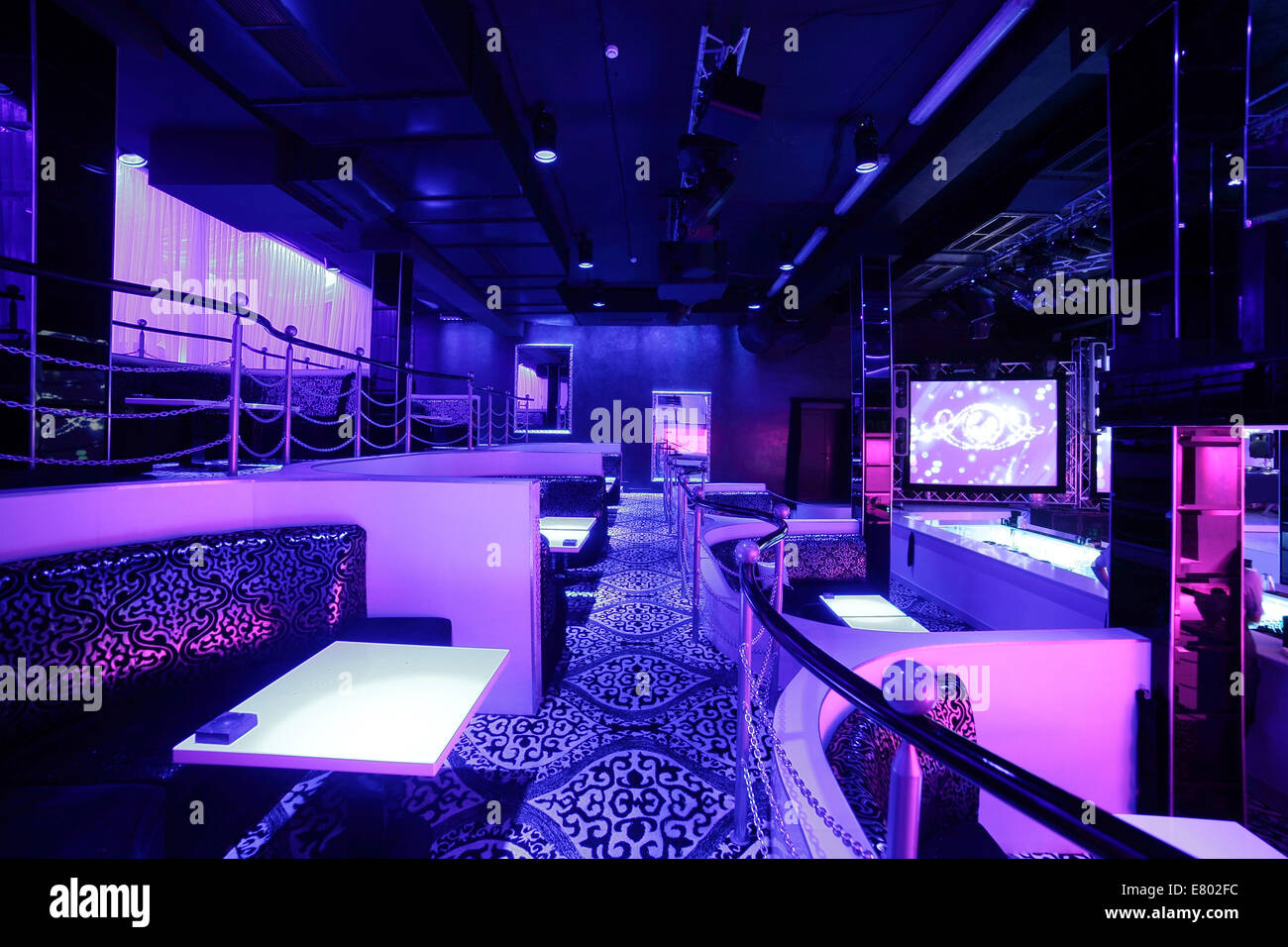 colorful interior of bright and beautiful night club Stock Photo - Alamy
