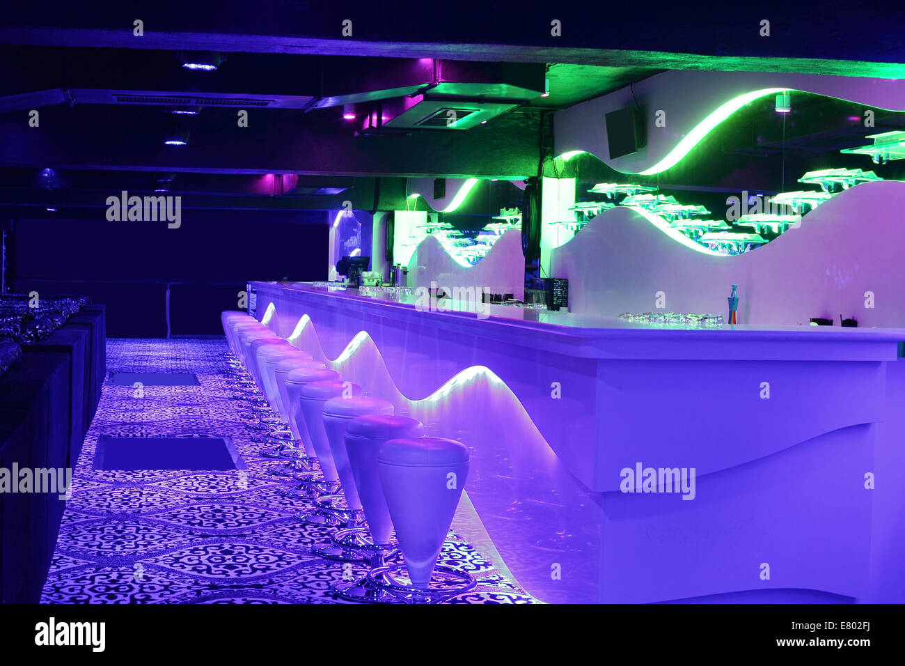 colorful interior of bright and beautiful night club Stock Photo - Alamy