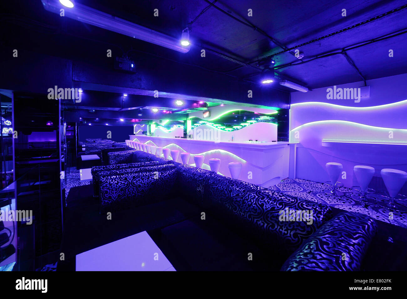 colorful interior of bright and beautiful night club Stock Photo - Alamy