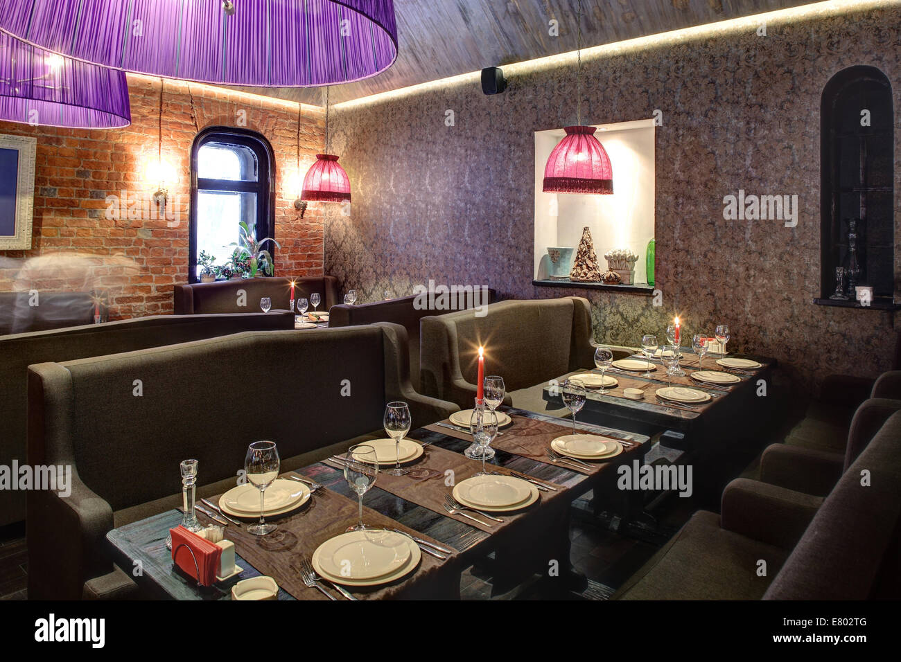 beautiful brand new european restaurant in downtown Stock Photo - Alamy