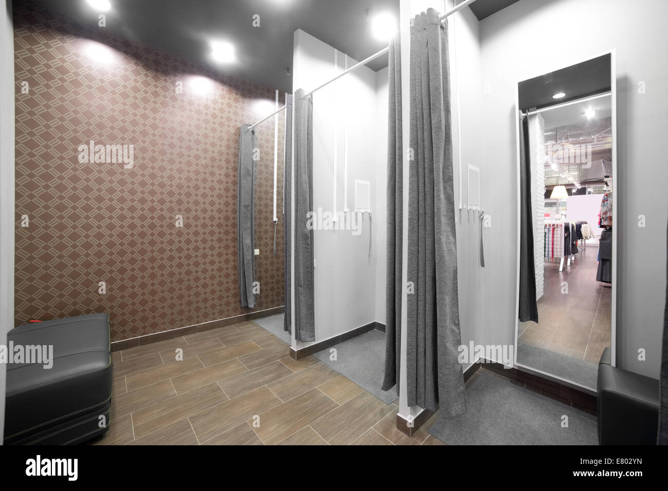 beautiful and clean interior of dressing room at the store Stock Photo ...