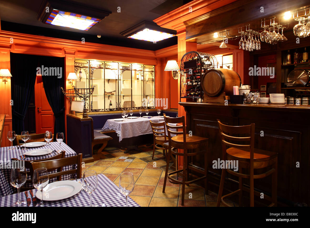 beautiful brand new european restaurant in downtown Stock Photo - Alamy