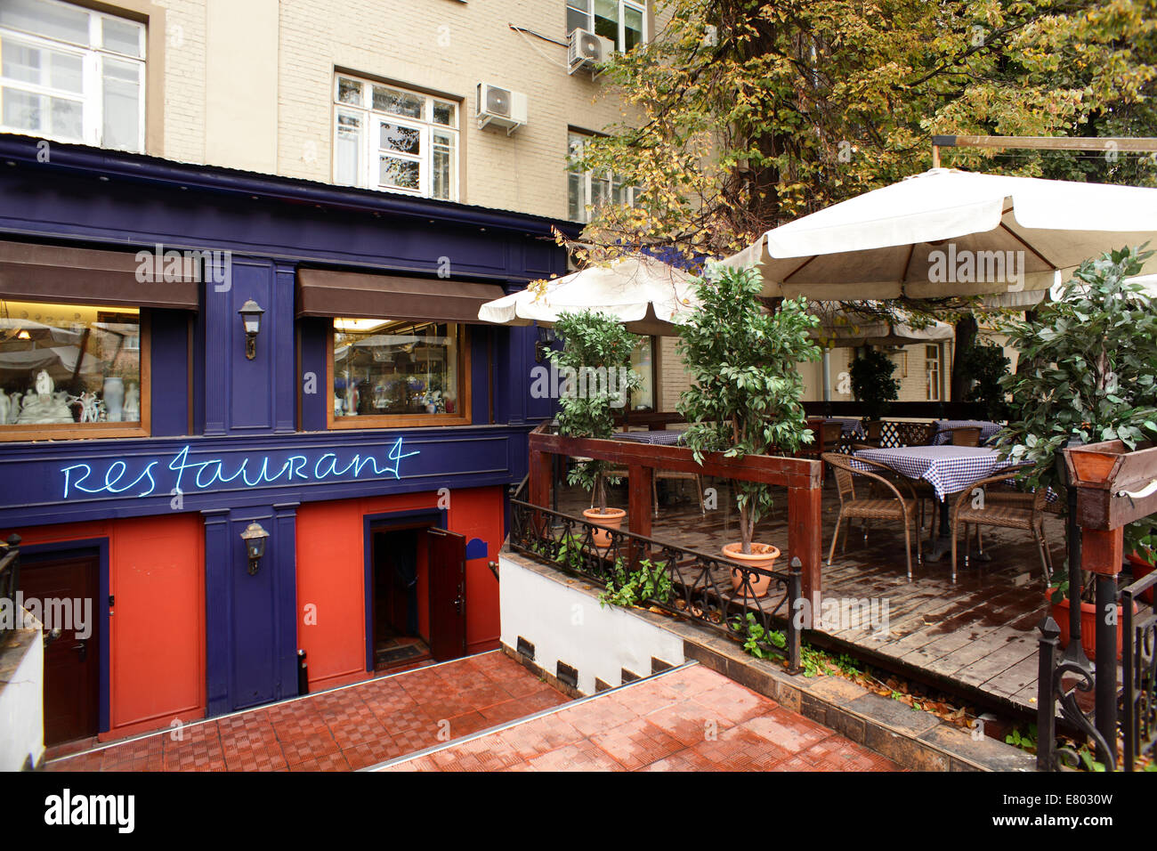 beautiful brand new european restaurant in downtown Stock Photo - Alamy