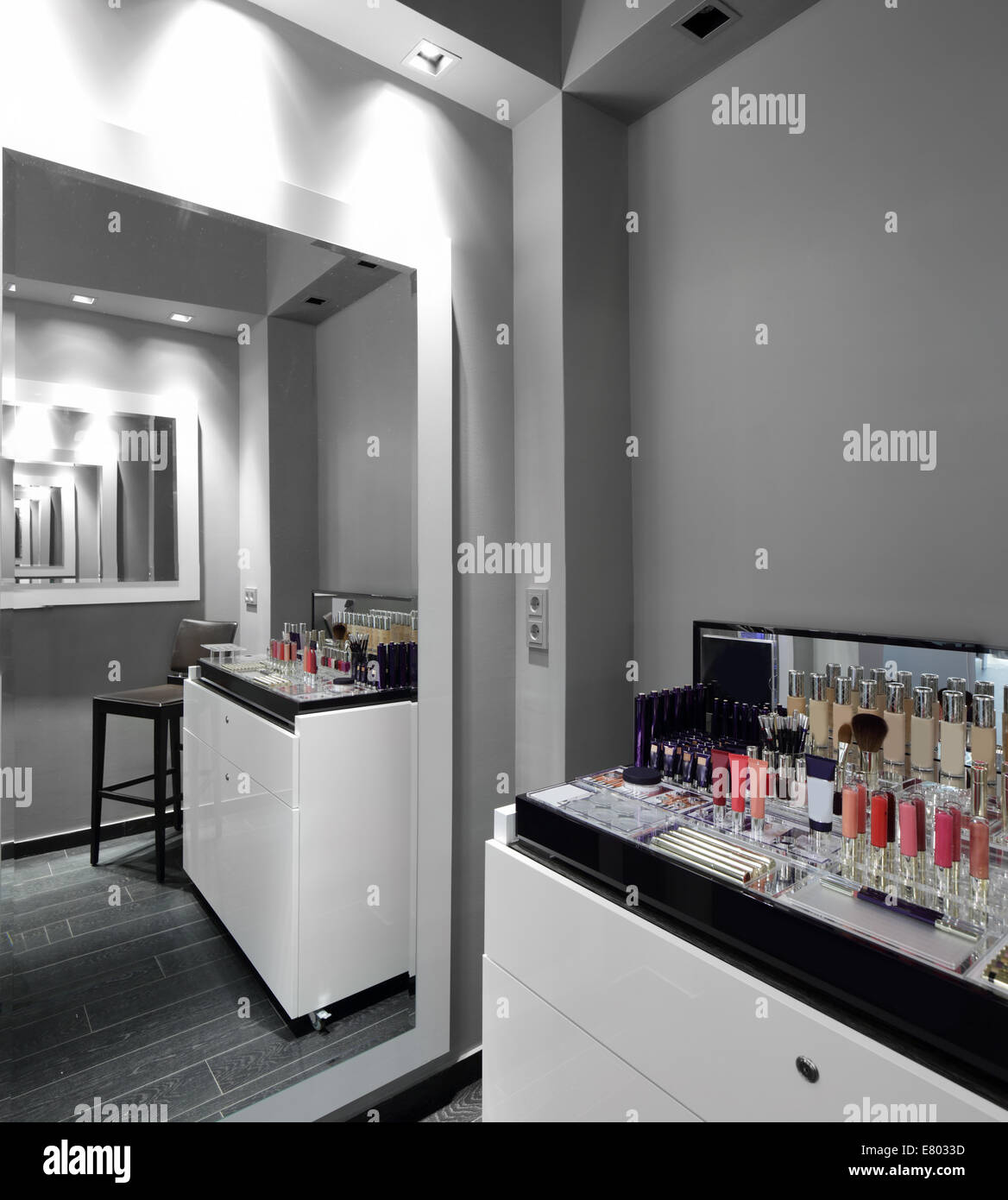 light and stylish luxury perfume store with famous fragance Stock Photo ...