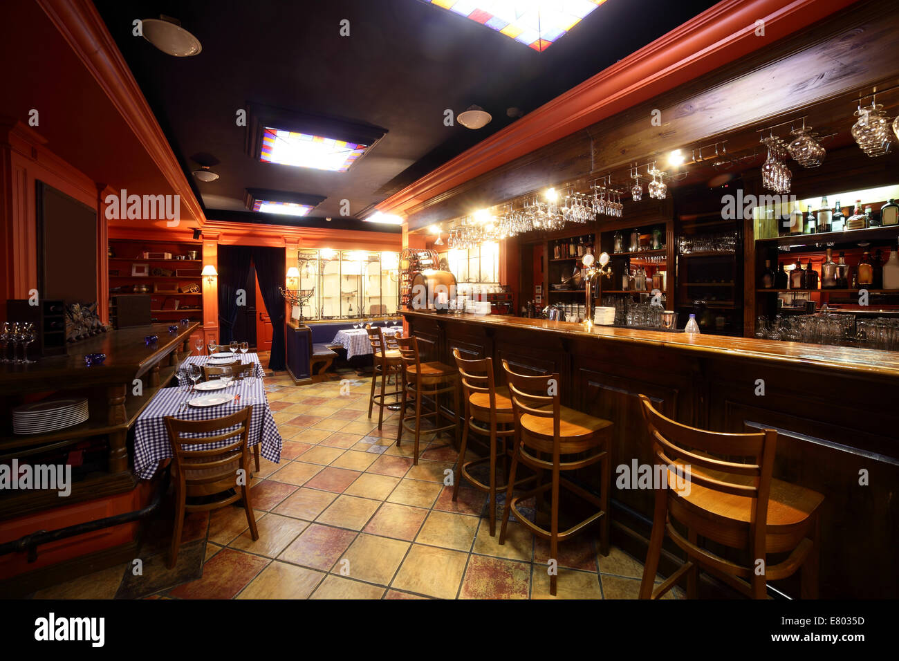 beautiful brand new european restaurant in downtown Stock Photo - Alamy