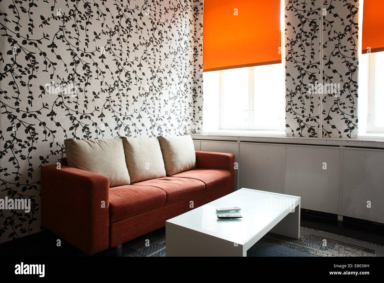 big and bright interior of modern living room Stock Photo - Alamy