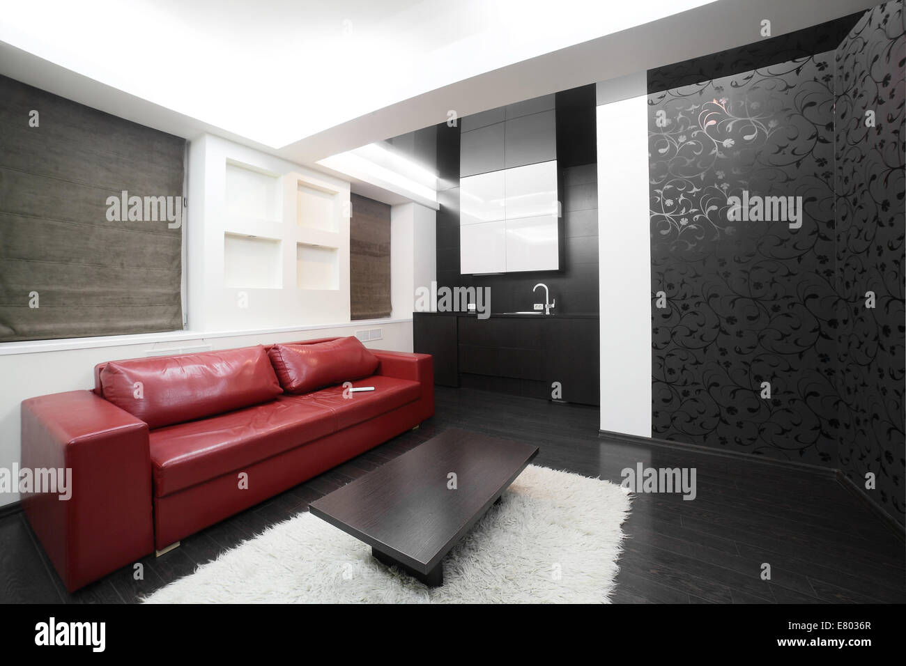 big and bright interior of modern living room Stock Photo - Alamy