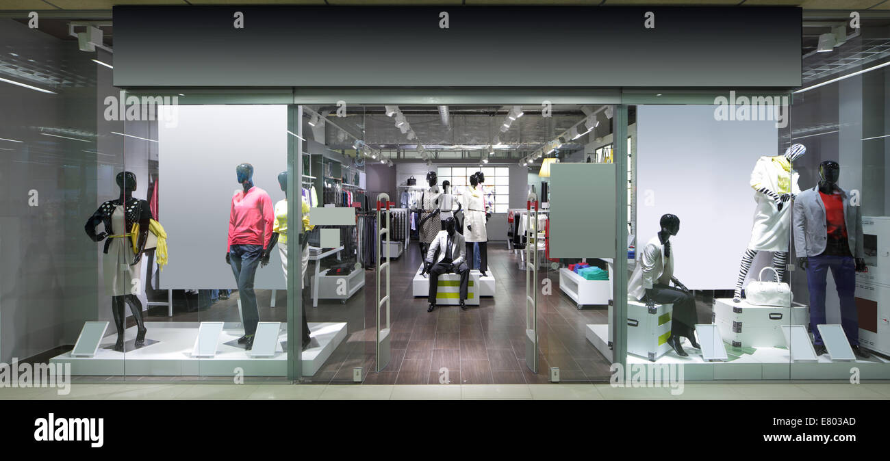 bright and fashionable window of modern european store Stock Photo - Alamy