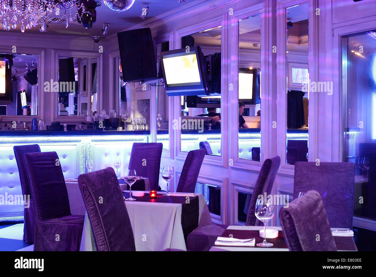 colorful interior of bright and beautiful night club Stock Photo - Alamy