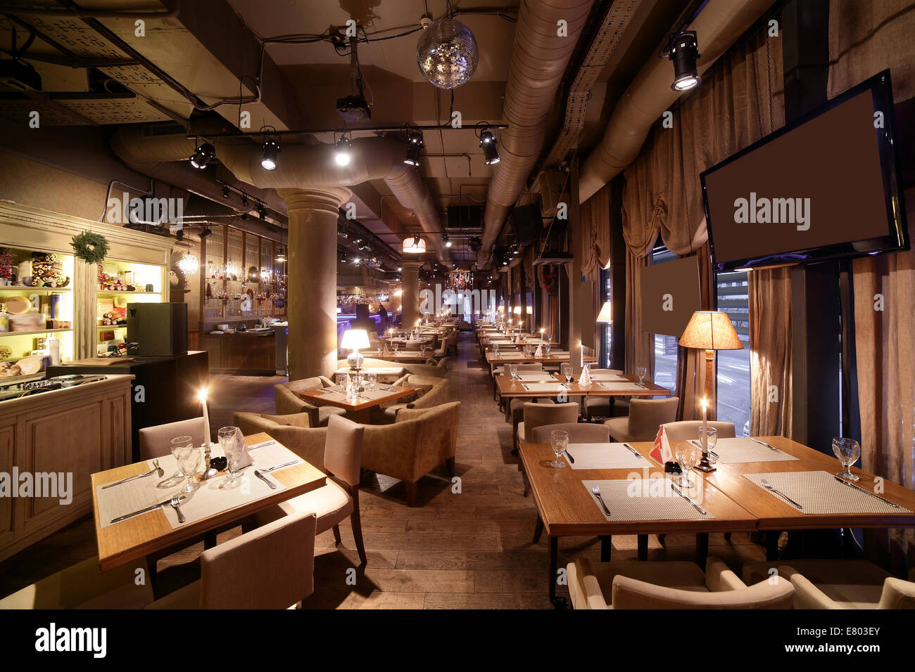 beautiful brand new european restaurant in downtown Stock Photo - Alamy