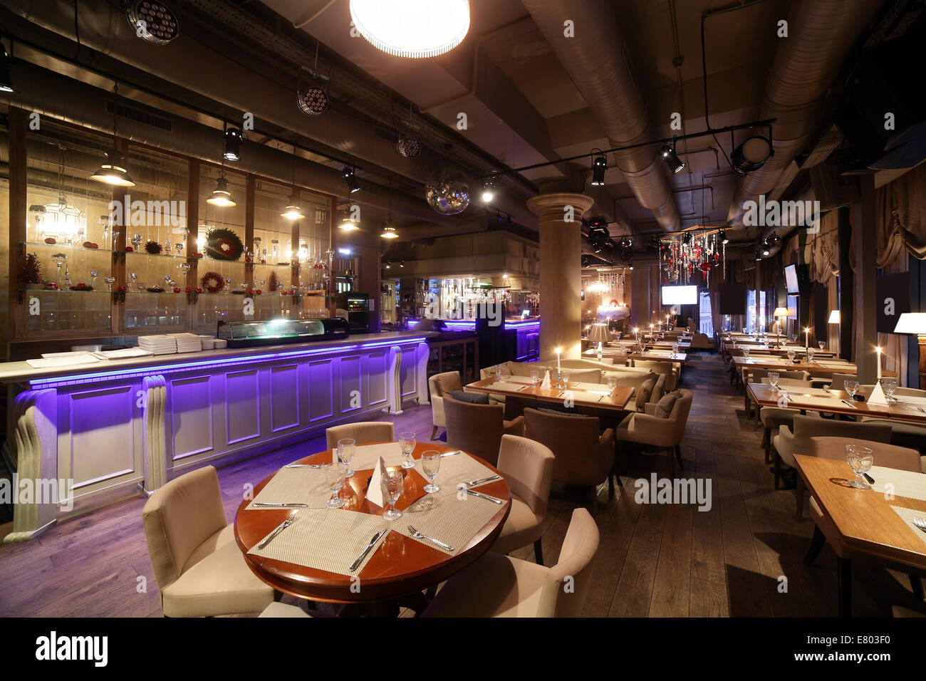 beautiful brand new european restaurant in downtown Stock Photo - Alamy