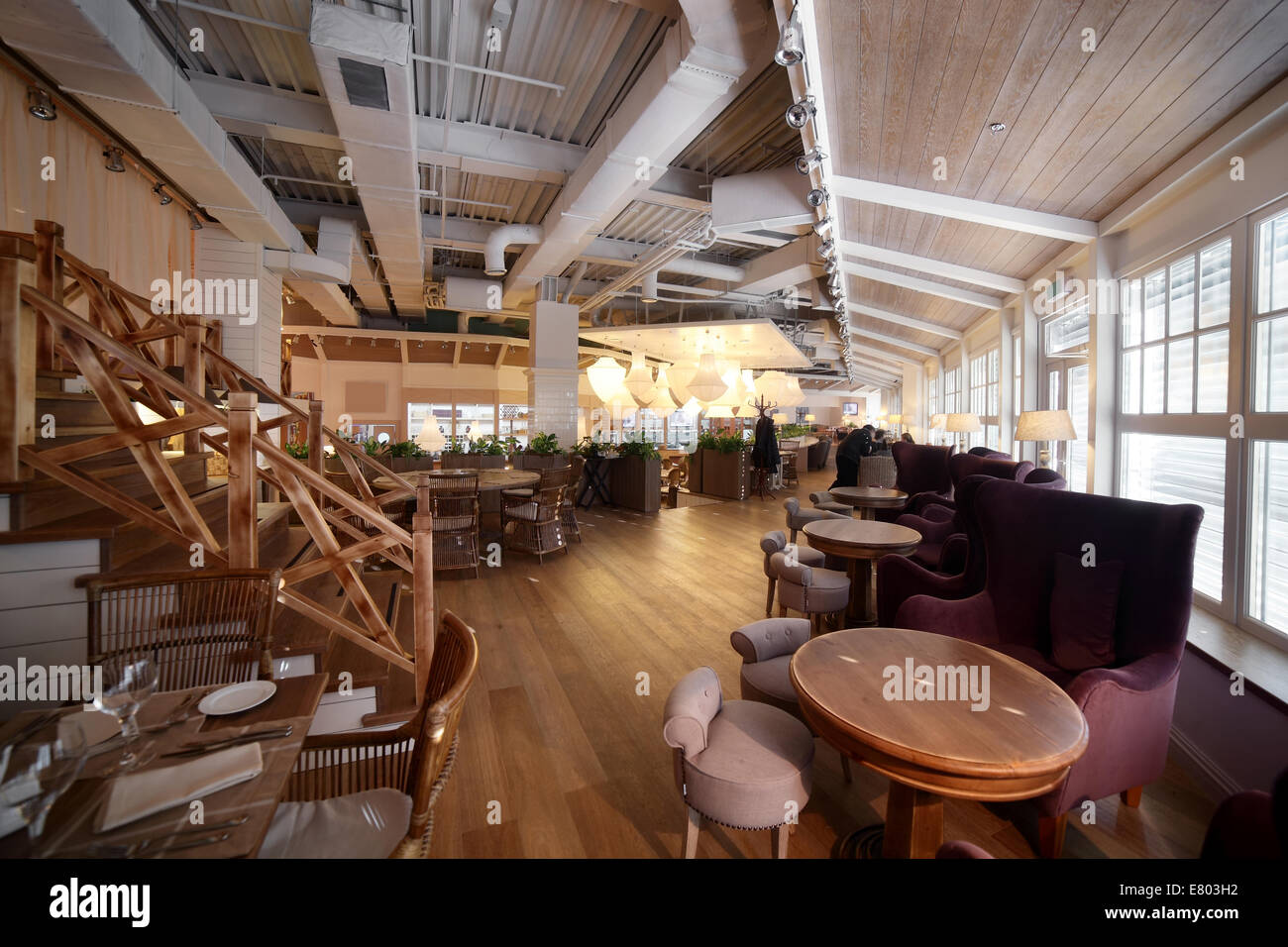 beautiful brand new european restaurant in downtown Stock Photo - Alamy