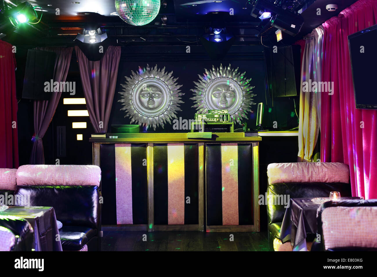 colorful interior of bright and beautiful night club Stock Photo - Alamy