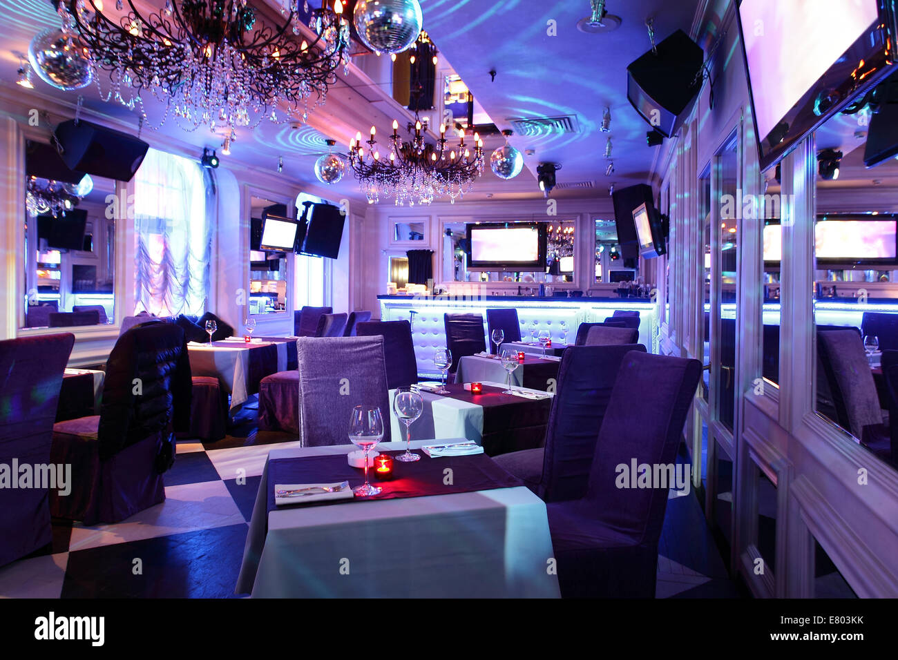 colorful interior of bright and beautiful night club Stock Photo - Alamy