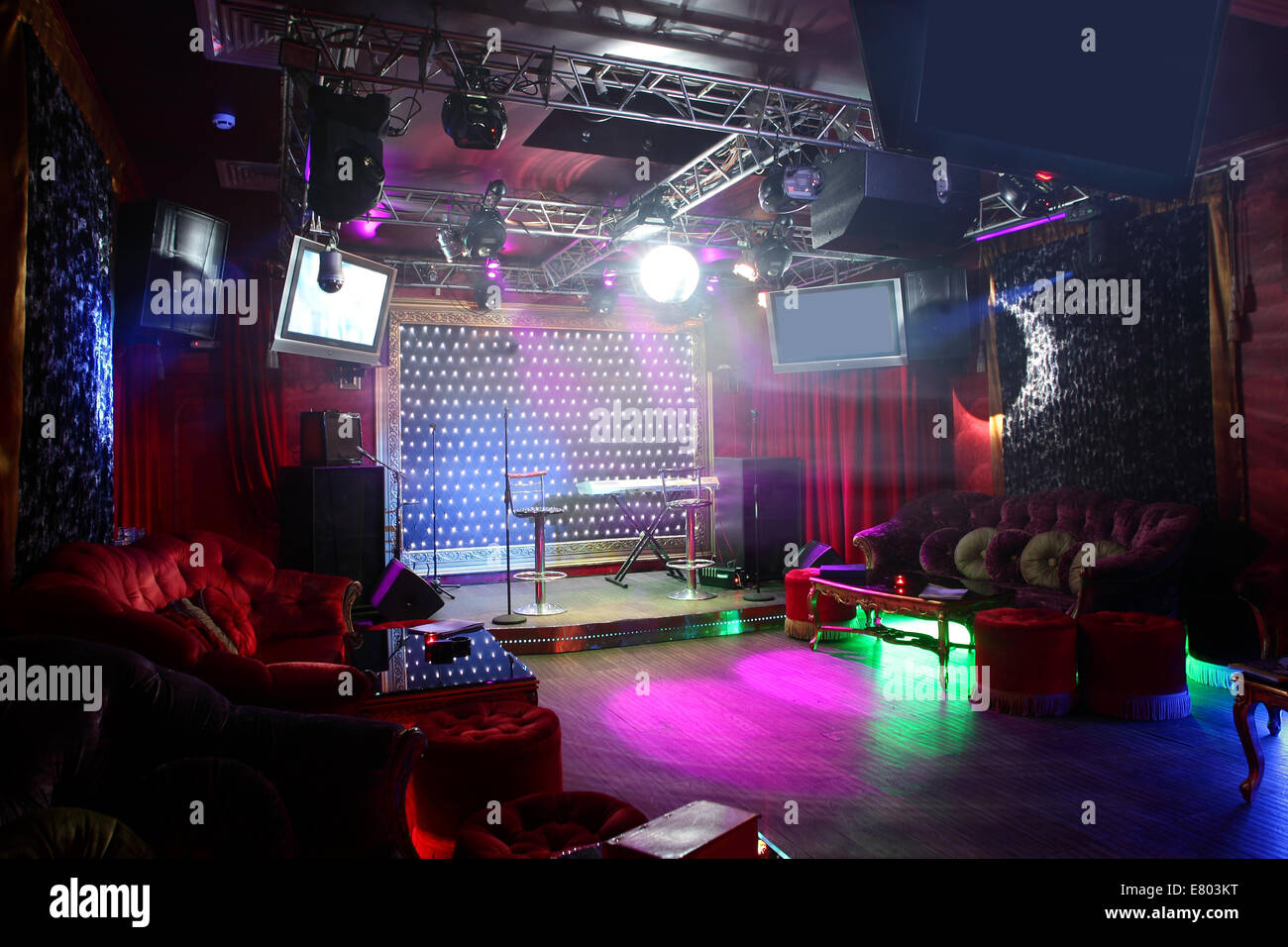 colorful interior of bright and beautiful night club Stock Photo - Alamy