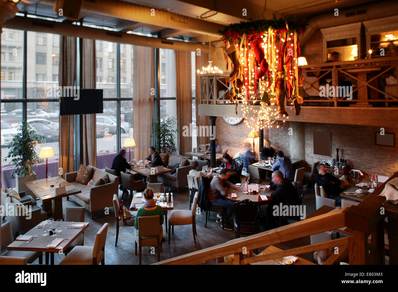 beautiful brand new european restaurant in downtown Stock Photo - Alamy
