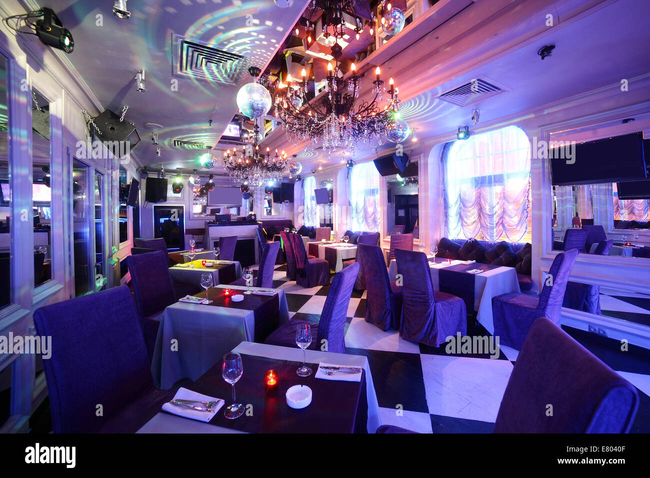 colorful interior of bright and beautiful night club Stock Photo - Alamy