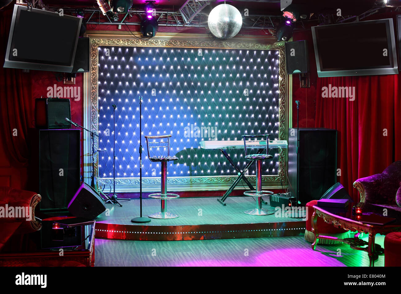 colorful interior of bright and beautiful night club Stock Photo - Alamy
