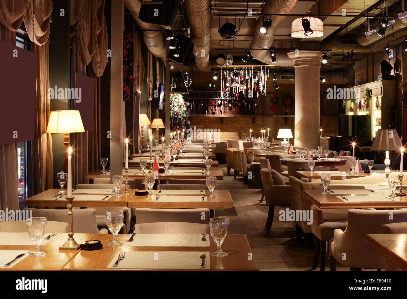 beautiful brand new european restaurant in downtown Stock Photo - Alamy
