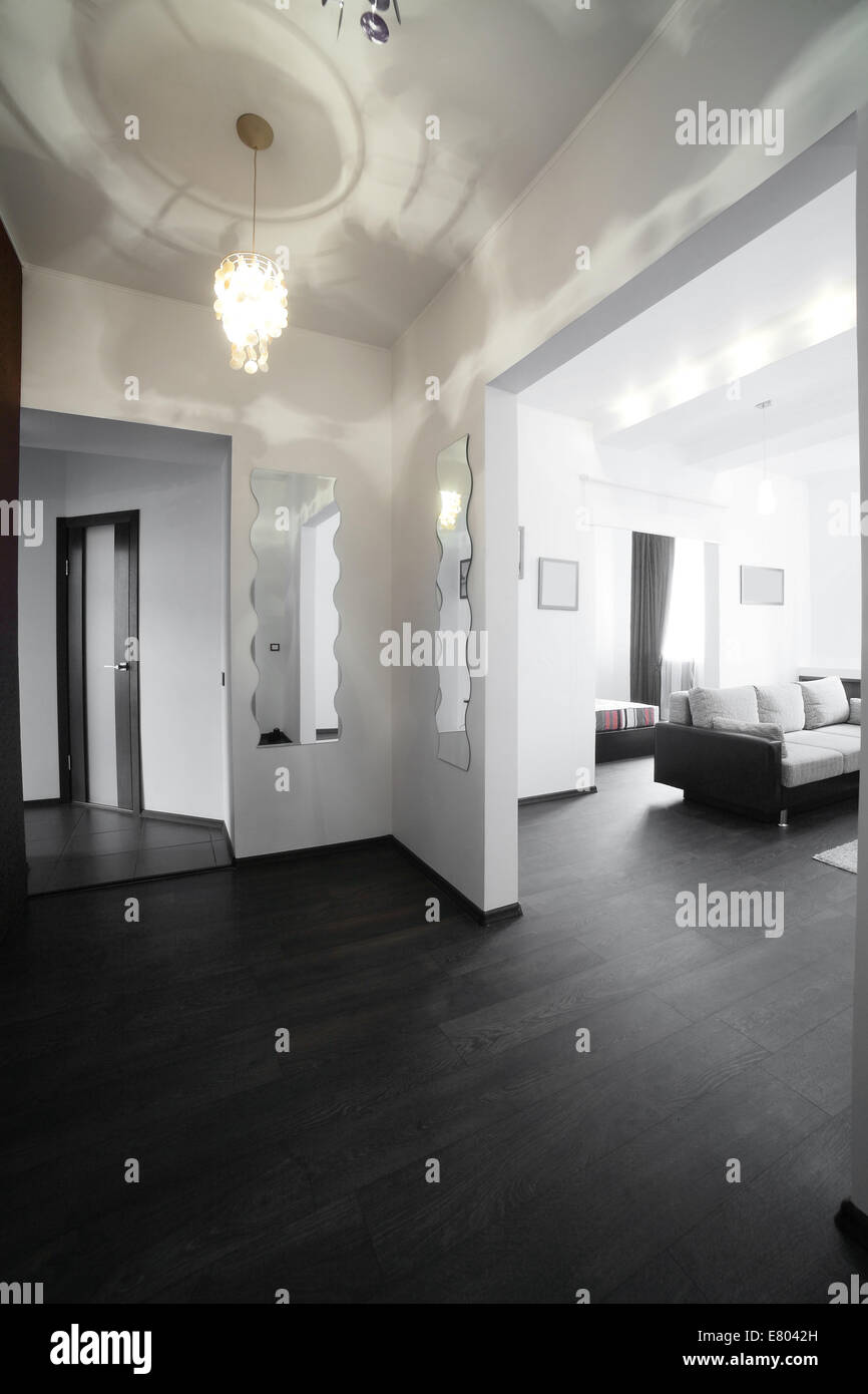 big and bright interior of modern living room Stock Photo - Alamy