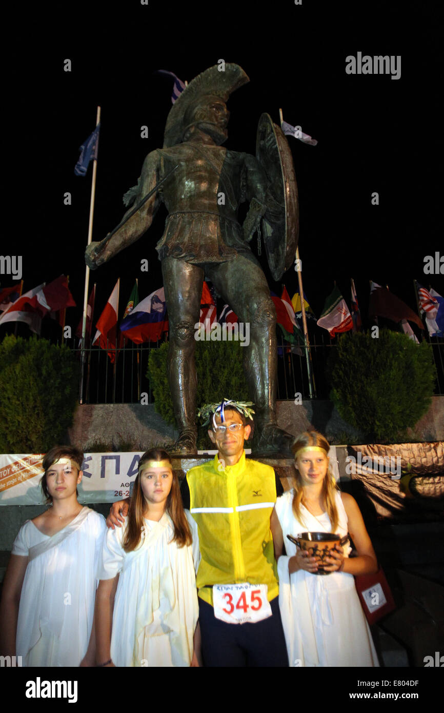 Athens, Greece. 27th Sep, 2014. Ivan Cudin (2nd R) of Italy, winner of ...