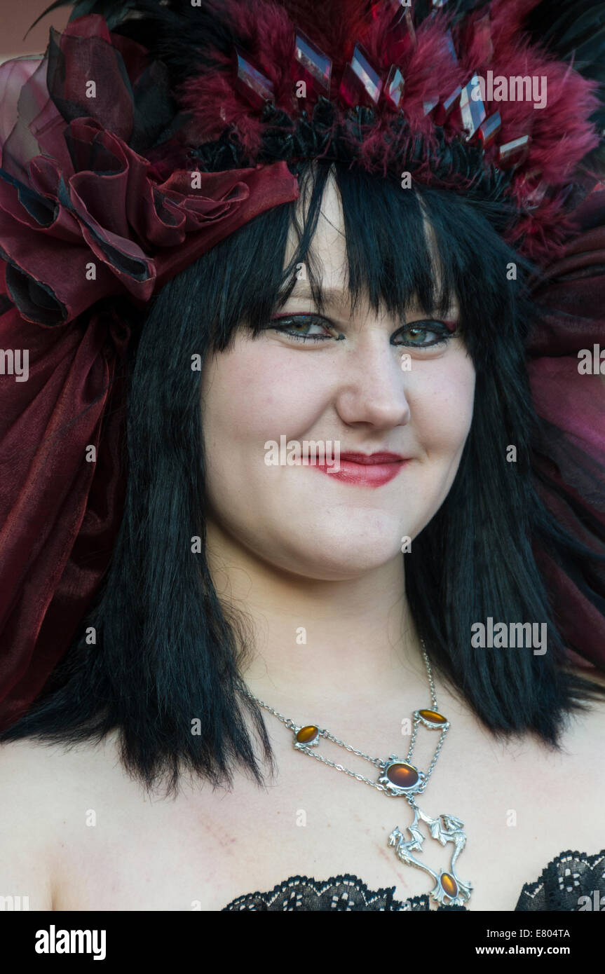 Girl at the Whitby Goth weekend which is held at Halloween Stock Photo ...