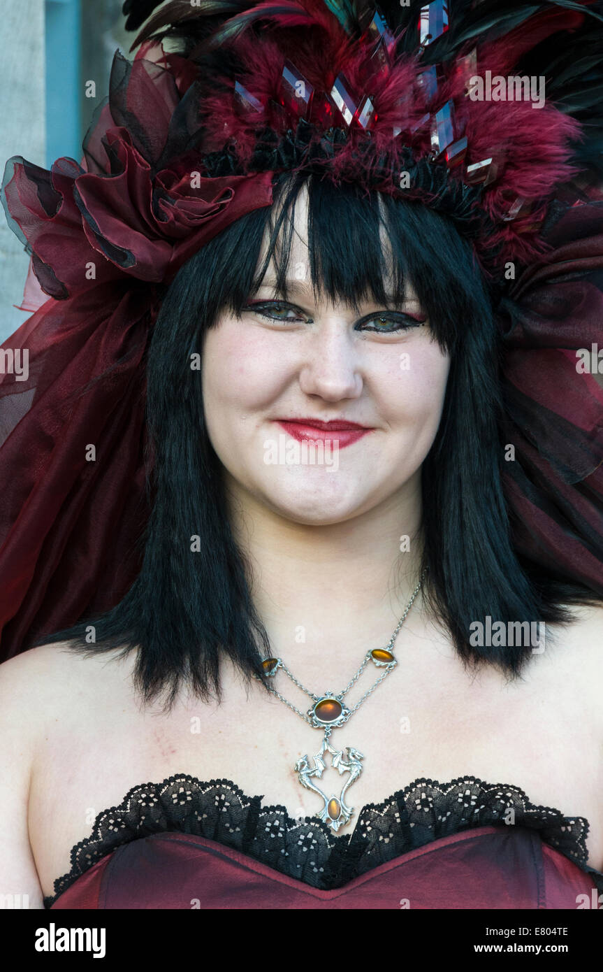 Girl at the Whitby Goth weekend which is held at Halloween Stock Photo ...