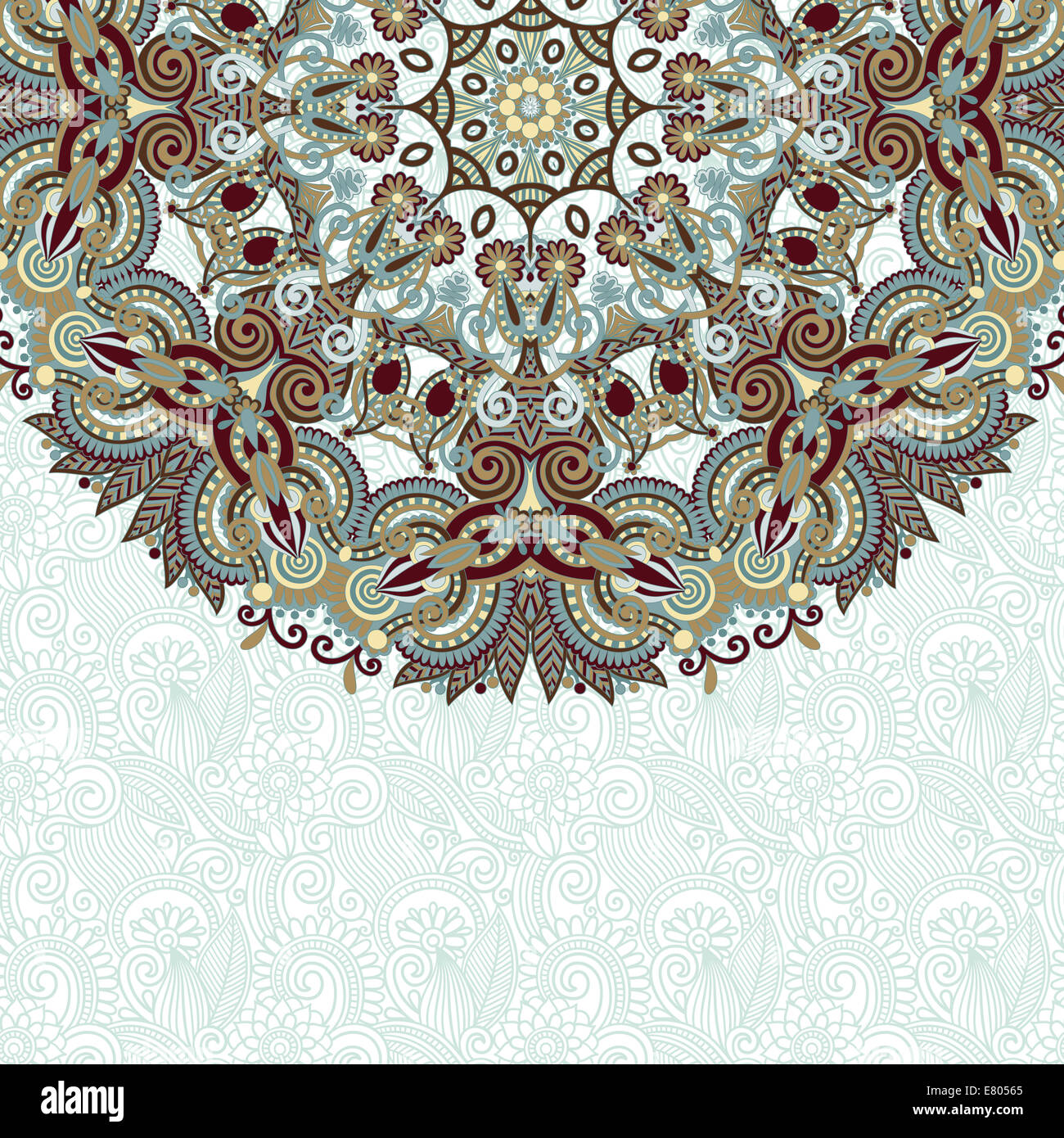 ornate circle floral card announcement Stock Photo - Alamy