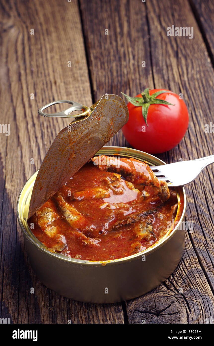 Canned fish in tomato sauce hi-res stock photography and images - Alamy