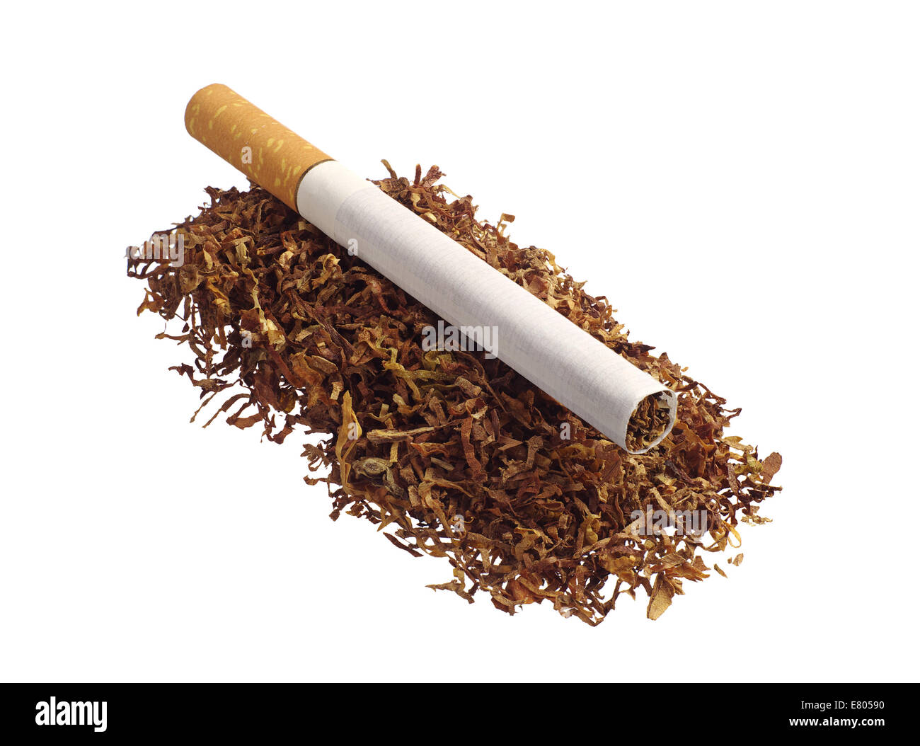Tobacco and cigarette isolated on white background Stock Photo - Alamy