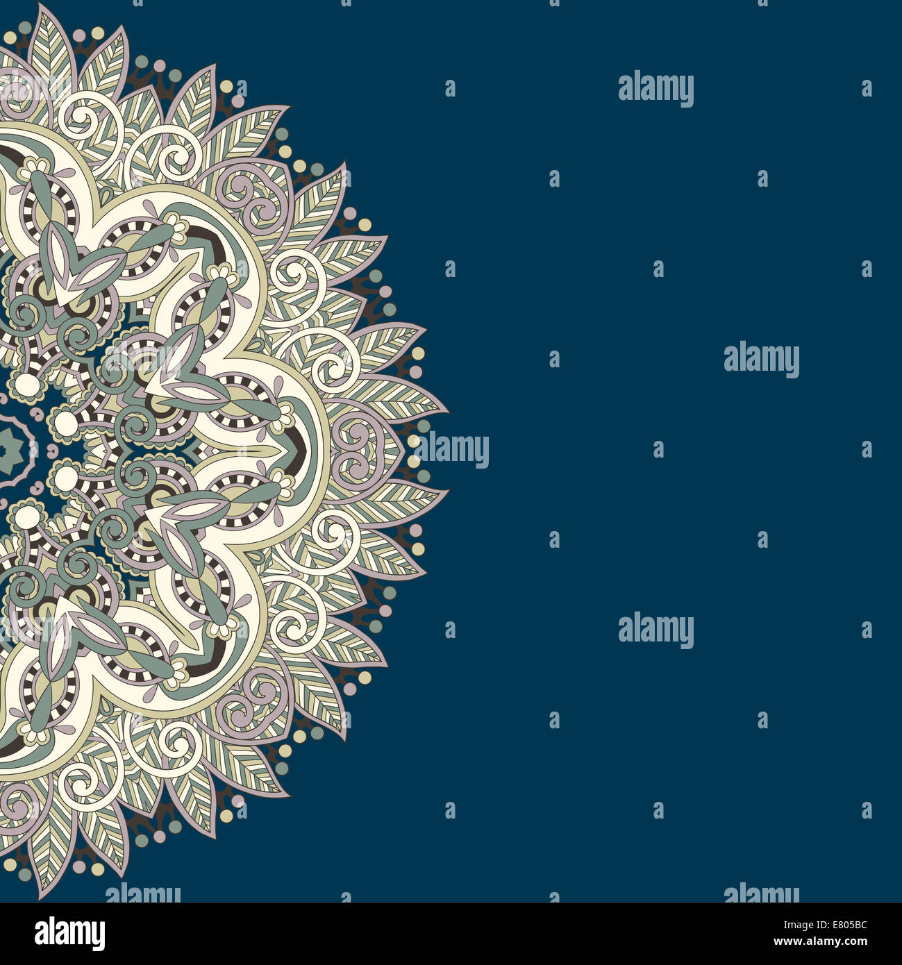ornate circle floral card announcement Stock Photo - Alamy