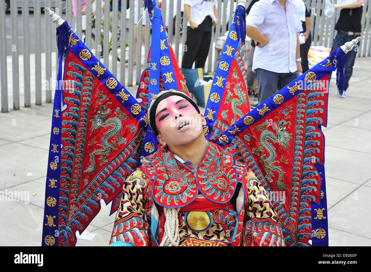 Shanghai, China. 27th Sep, 2014. A member of the Shanghai Opera College ...