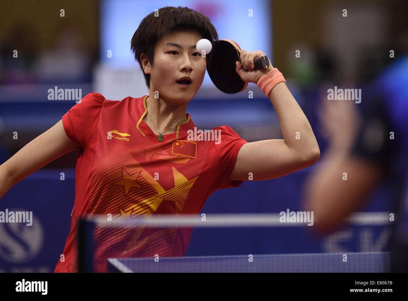 Incheon, South Korea. 27th Sep, 2014. Ding Ning of China competes ...